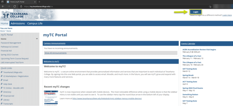 How-to: Accessing myTC Portal - Texarkana College