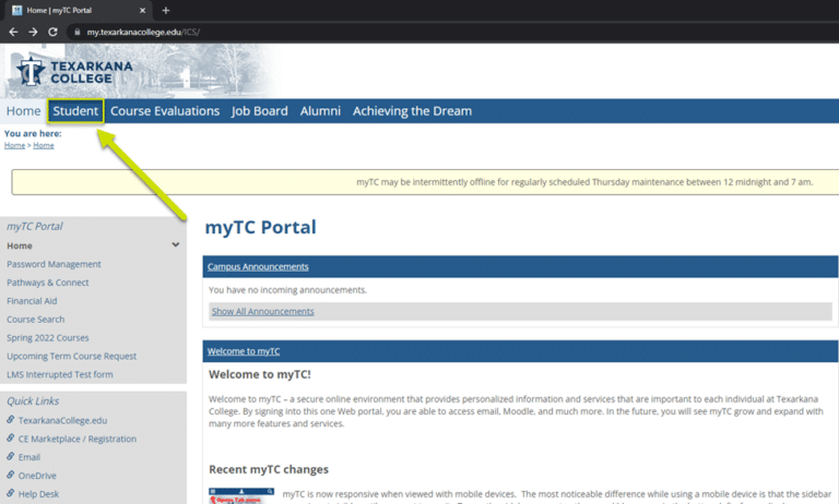 How-to: Accessing myTC Portal - Texarkana College