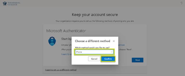 Multifactor Authentication (MFA) Initial Setup with Text Messages - Texarkana College