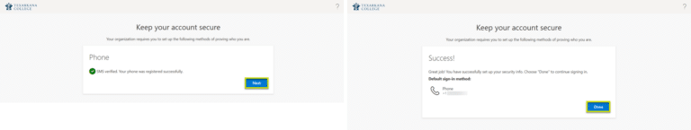 Multifactor Authentication (MFA) Initial Setup with Text Messages - Texarkana College