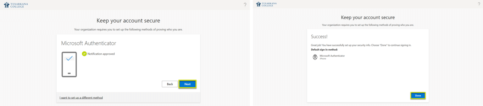 Multifactor Authentication (MFA) Initial Setup with an Authentication App - Texarkana College